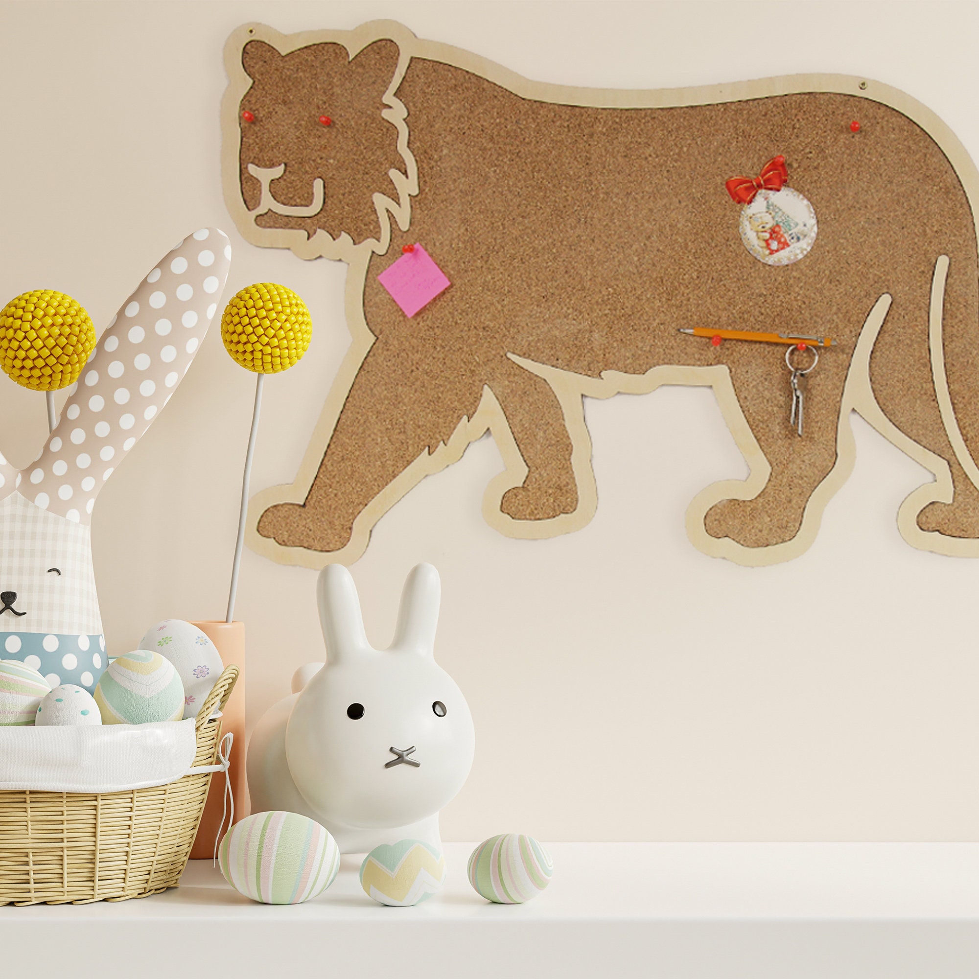 Tiger Wall Cork Board Easy Attaching Pin Board Memo Board | Etsy