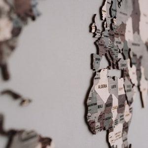 Unique Wooden World Map, Multicolored Map, Detailed Map of the World ...