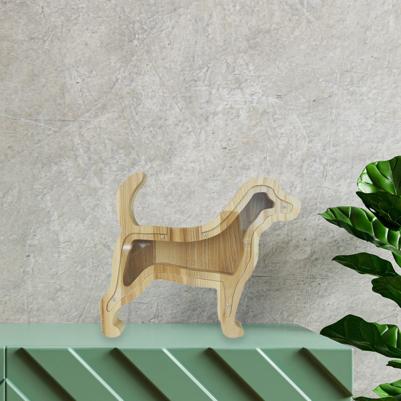 Dog Piggy Bank From Natural Wood Unique Piggy Bank Animal | Etsy