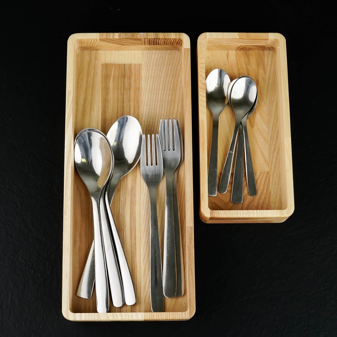 Wooden Cutlery Box From Natural Oak Wood Kitchen Toolbox | Etsy