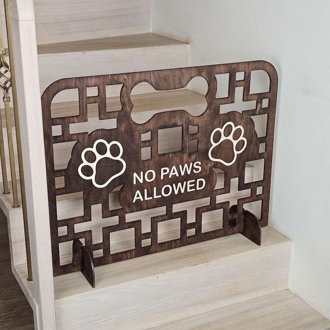 Freestanding Wooden Dog Gate for Stairs – 1 Meter Wide Pet Barrier ...