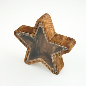 Star Wooden Piggy Bank, Unique Shape Personalized Piggy Bank Star, Girl ...