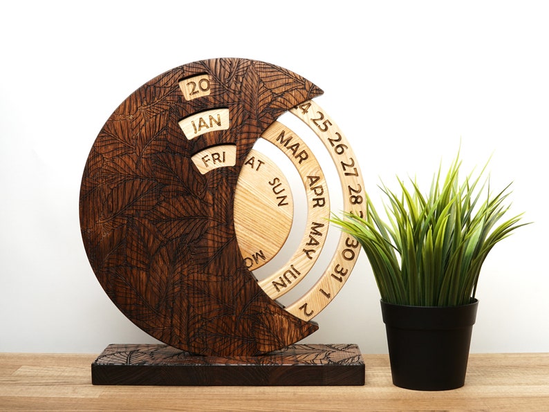 Spinning Standing Calendar Perpetual Calendar Wooden - Etsy