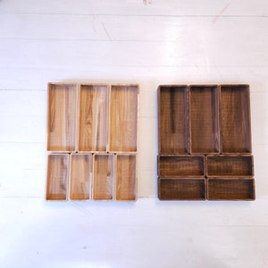 Wooden Drawer Inserts Modular, Natural Wood Kitchen Desk Drawers Insert ...