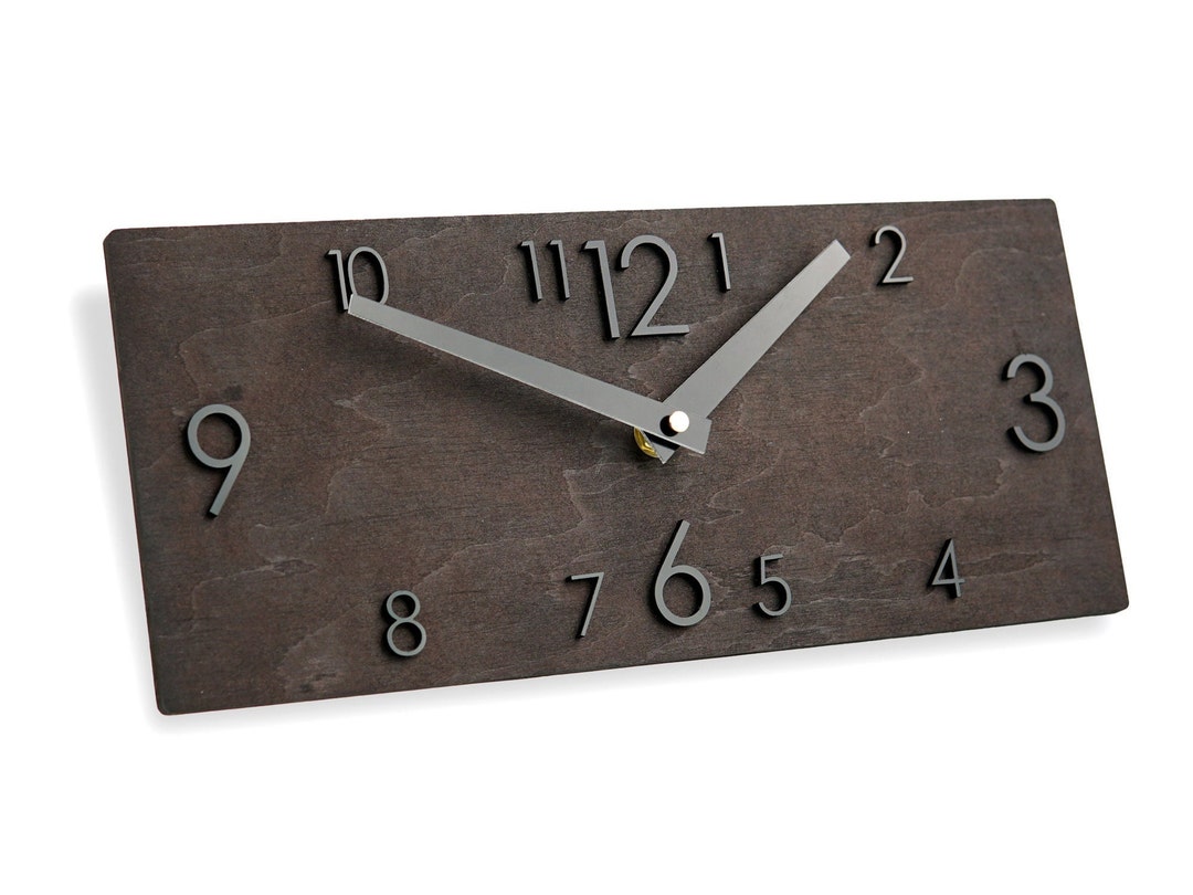 Full Black Modern Wall Clock 2 Sizes, Reversible White Color Arrows ...