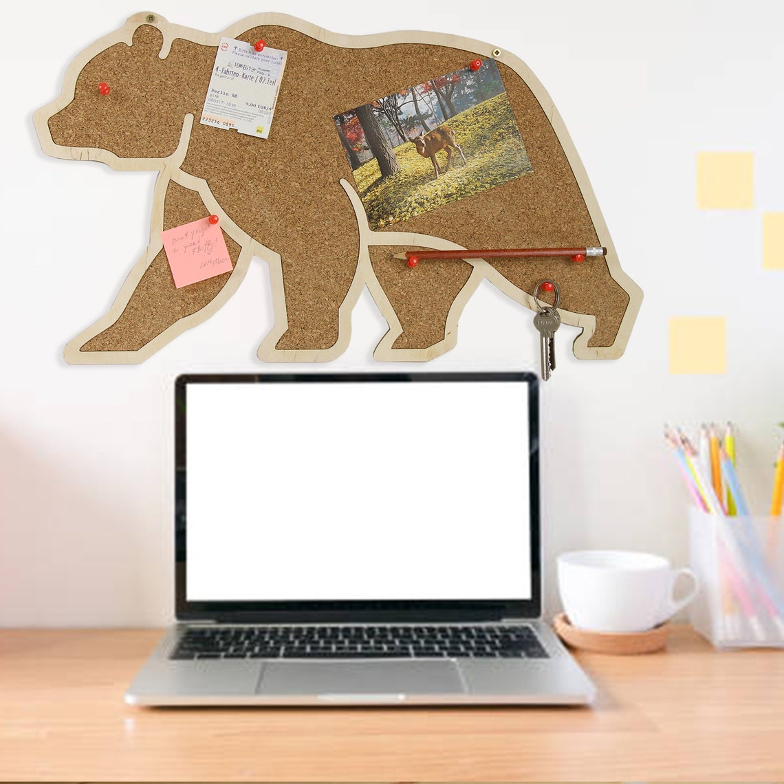 Wall Cork Board Easy Attaching Pin Board Memo | Etsy