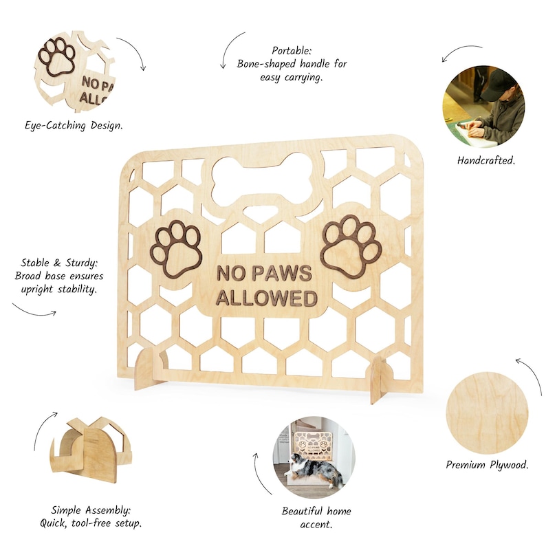 Dog Stair Stopper Barrier – Custom Wood Pet Gate for Stairs, Puppy ...
