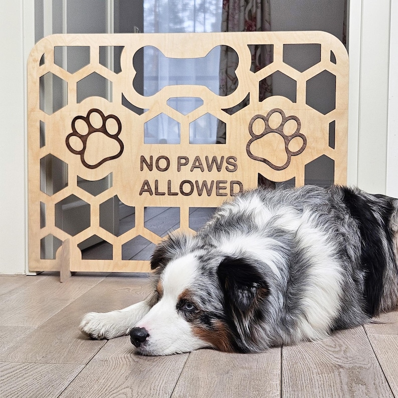 Dog Stair Stopper Barrier – Custom Wood Pet Gate for Stairs, Puppy ...