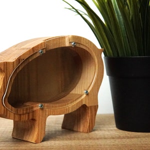 Small Pig Money Box, Tiny Size Piggy Bank Pig, Wooden Fund Box Farm ...