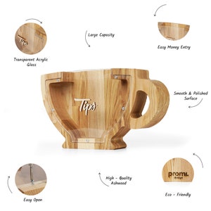 Personalized Tip Box for Restaurants, Custom Donation Box, Tip Jar for ...