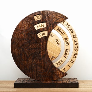 Spinning Standing Calendar Perpetual Calendar Wooden - Etsy