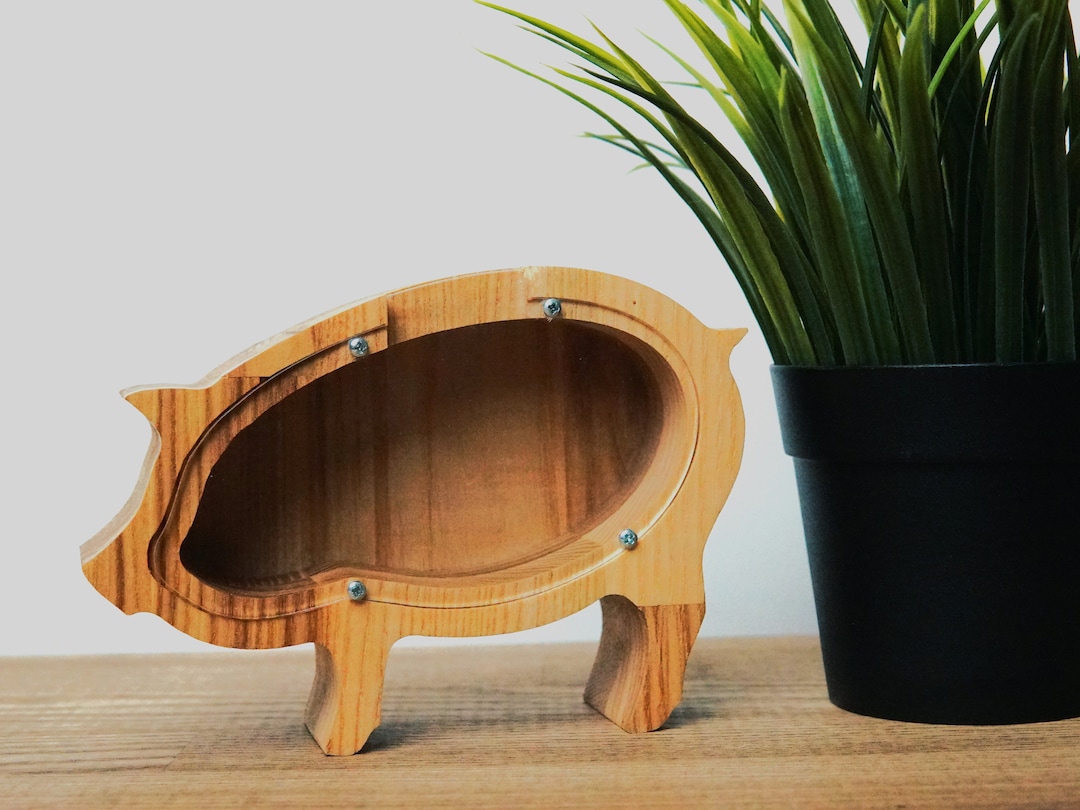 Small Pig Money Box, Tiny Size Piggy Bank Pig, Wooden Fund Box Farm ...
