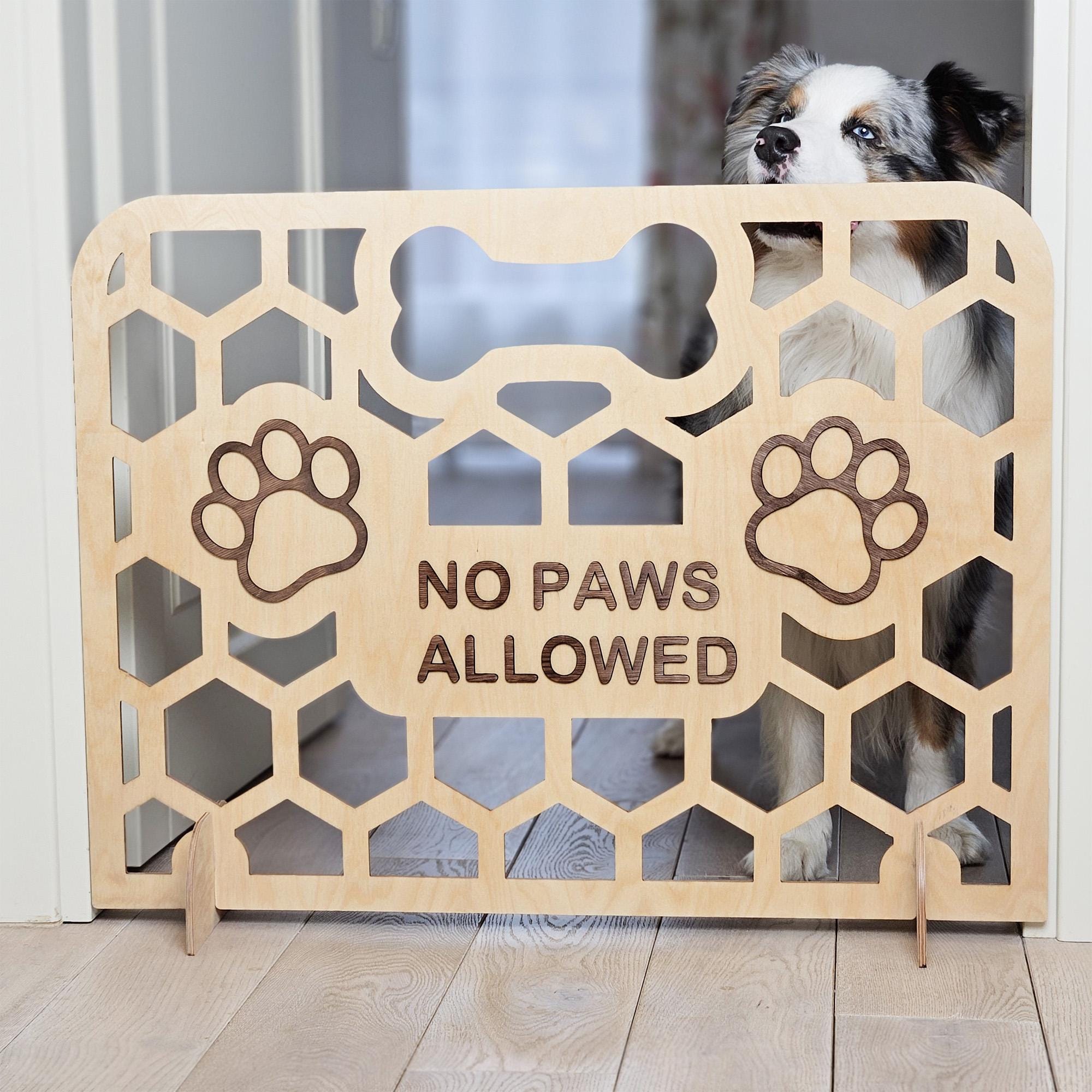Freestanding Wooden Stair Gate for Dogs – Indoor Dog Stopper, Pet ...
