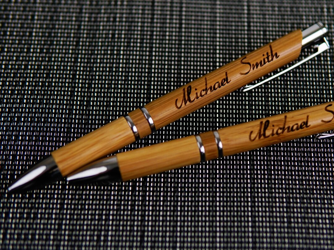 Bamboo Wood Pen Personalized Engraved, Wooden Ballpoint Pen Gift ...
