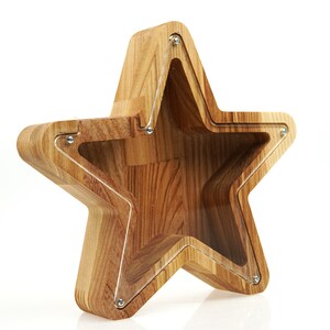 Star Wooden Piggy Bank, Unique Shape Personalized Piggy Bank Star, Girl ...