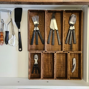 Wooden Drawer Inserts Modular, Natural Wood Kitchen Desk Drawers Insert ...