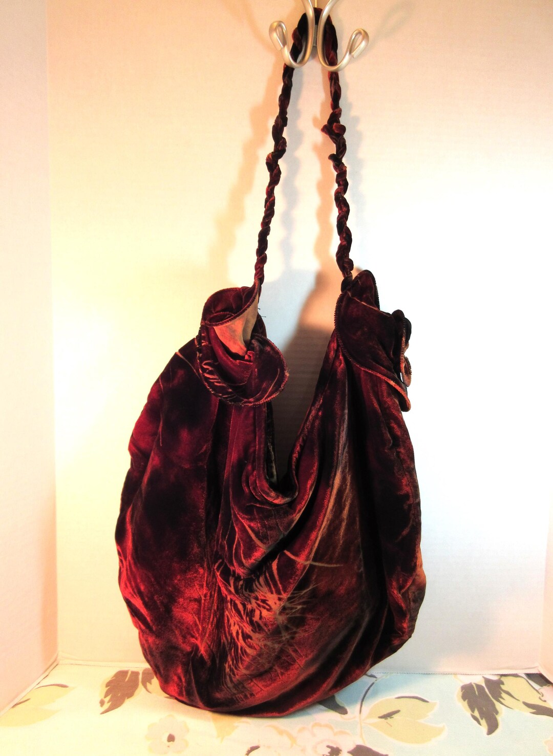 JOAN Mcgee Ombre Silk Velvet Art to Wear Oversize Shoulder Bag EUC - Etsy