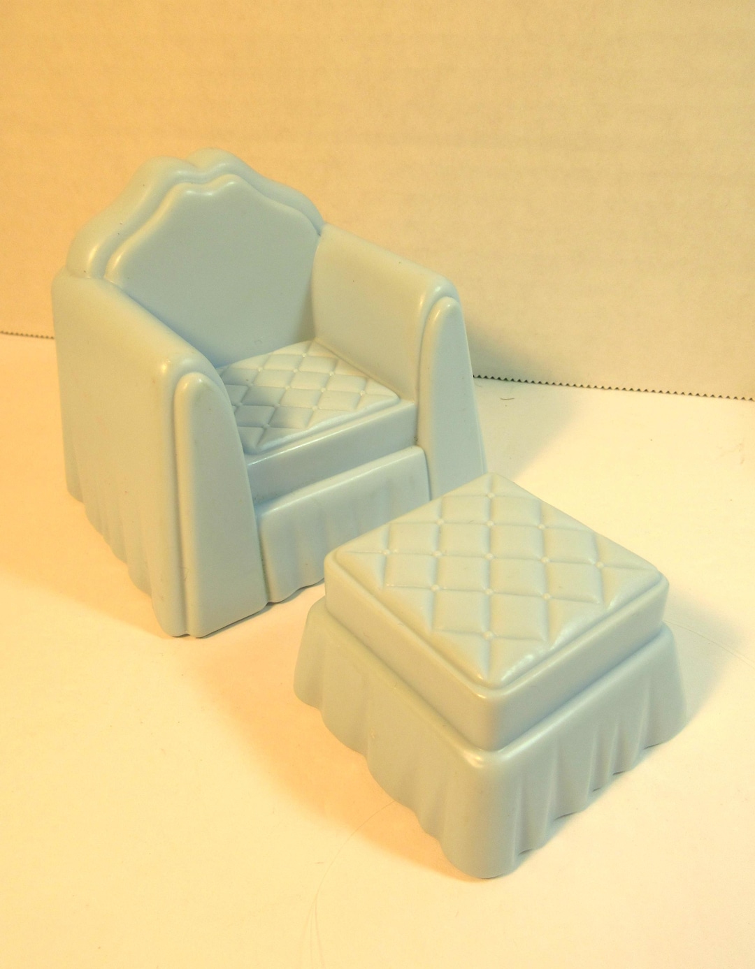 Vintage Playskool Dollhouse Furniture Living Room Blue Lounge Chair ...