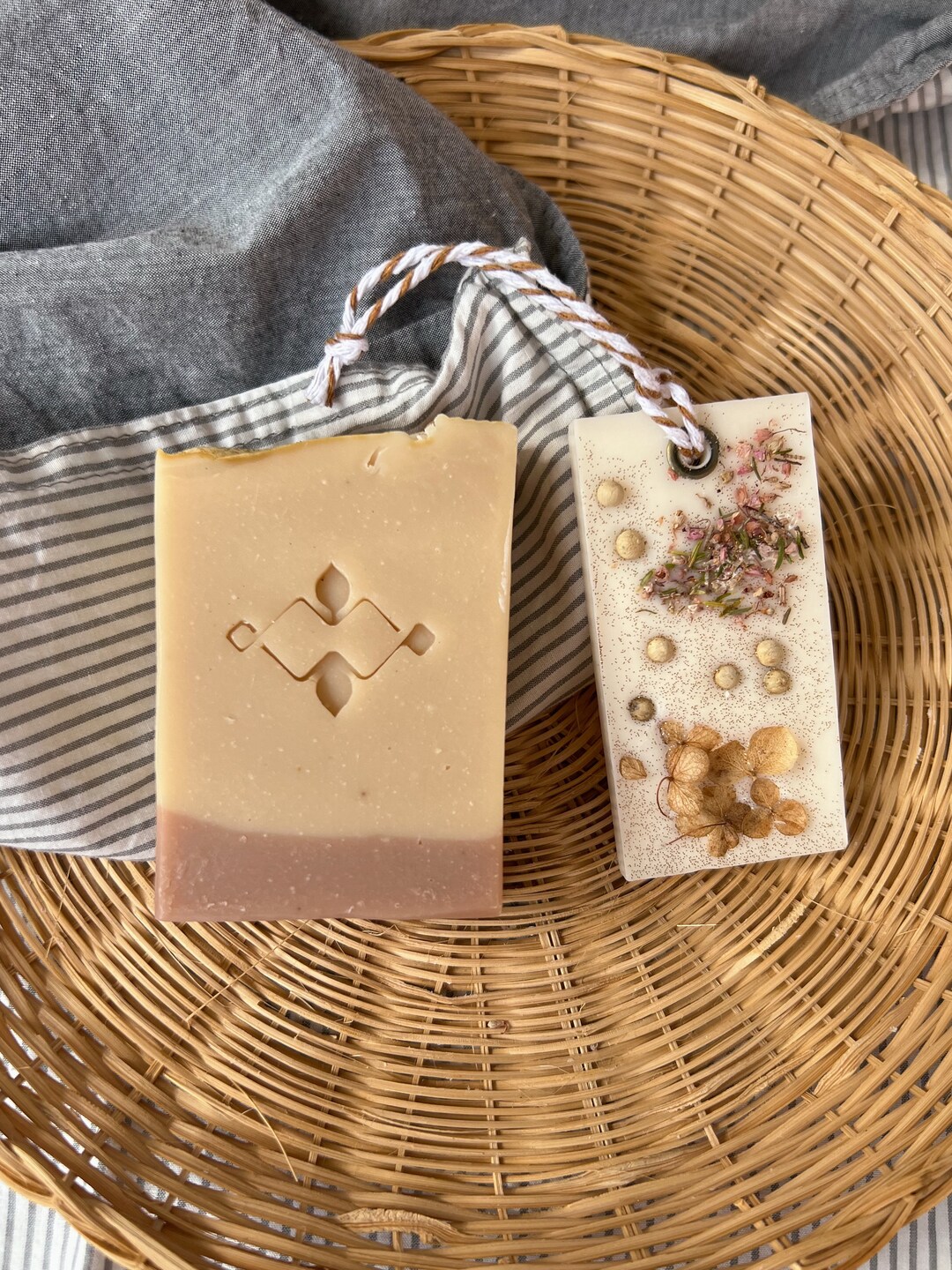 Vanilla Artisan Soap & Wax Sachet Gift Set, Natural Homemade Shower and ...