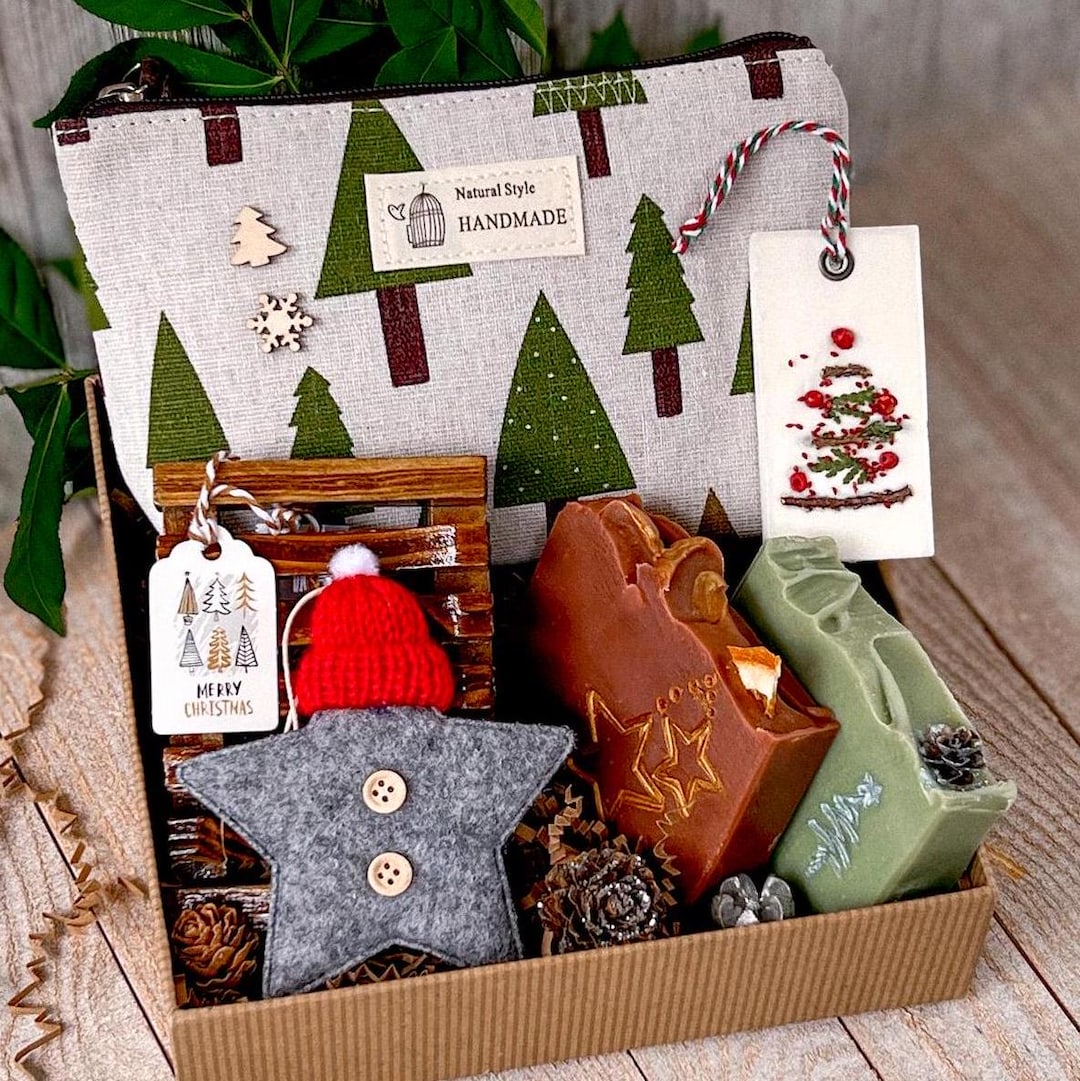 Comfy Holiday Self Care Gift Box Homemade Organic Soaps & Eco Decor ...