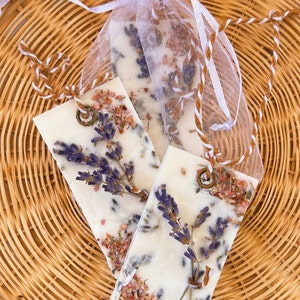 Lavender Soy Wax Tablet Freshener: Botanical Scented Sachet in Organza ...