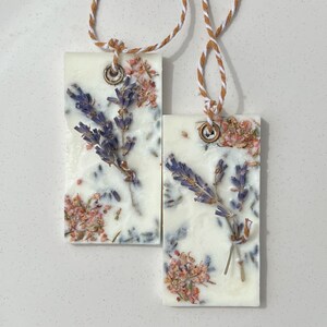 Lavender Soy Wax Tablet Freshener: Botanical Scented Sachet in Organza ...