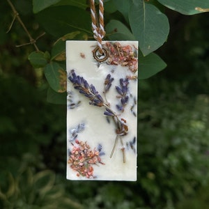 Lavender Soy Wax Tablet Freshener: Botanical Scented Sachet in Organza ...