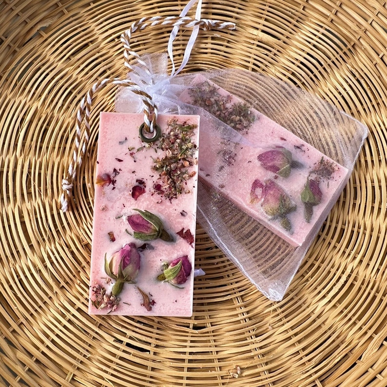Rose Soy Wax Sachet: Natural Botanical Tablet, Room Freshener - Etsy