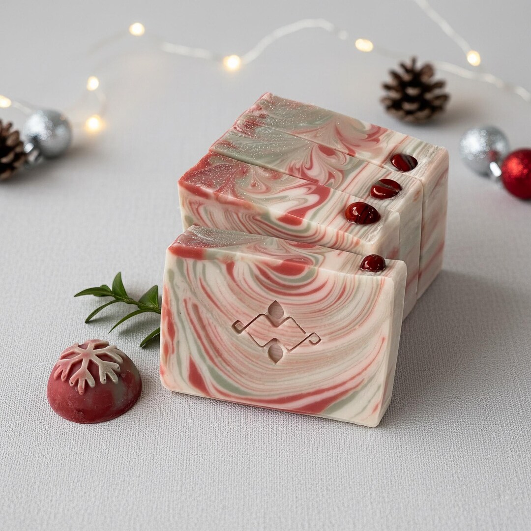 Merry Christmas Soap Gift With Natural Red Jasper Gemstone – Winter ...