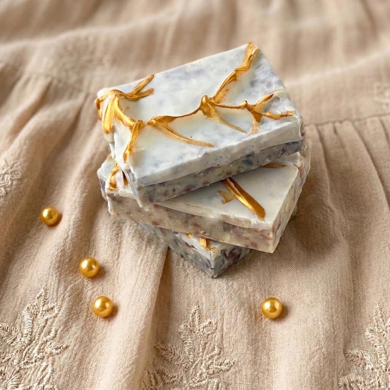 Golden Confetti Soap Bar – Artisan Natural Decorative Gift, Minimalist ...