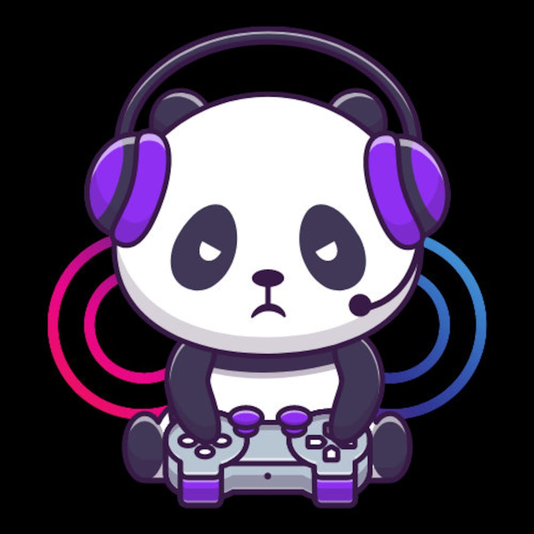 Cartoon Gaming Panda Digitial Logo, Perfect for Twitch Streaming or ...