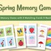 Spring Themed Printable Memory Matching Game for Kids | Instant ...