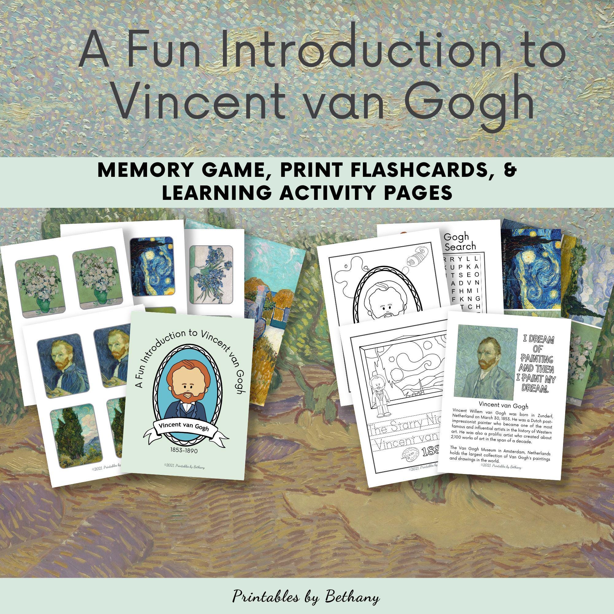 Vincent Van Gogh Famous Artist A Fun Introduction for Young Kids With ...