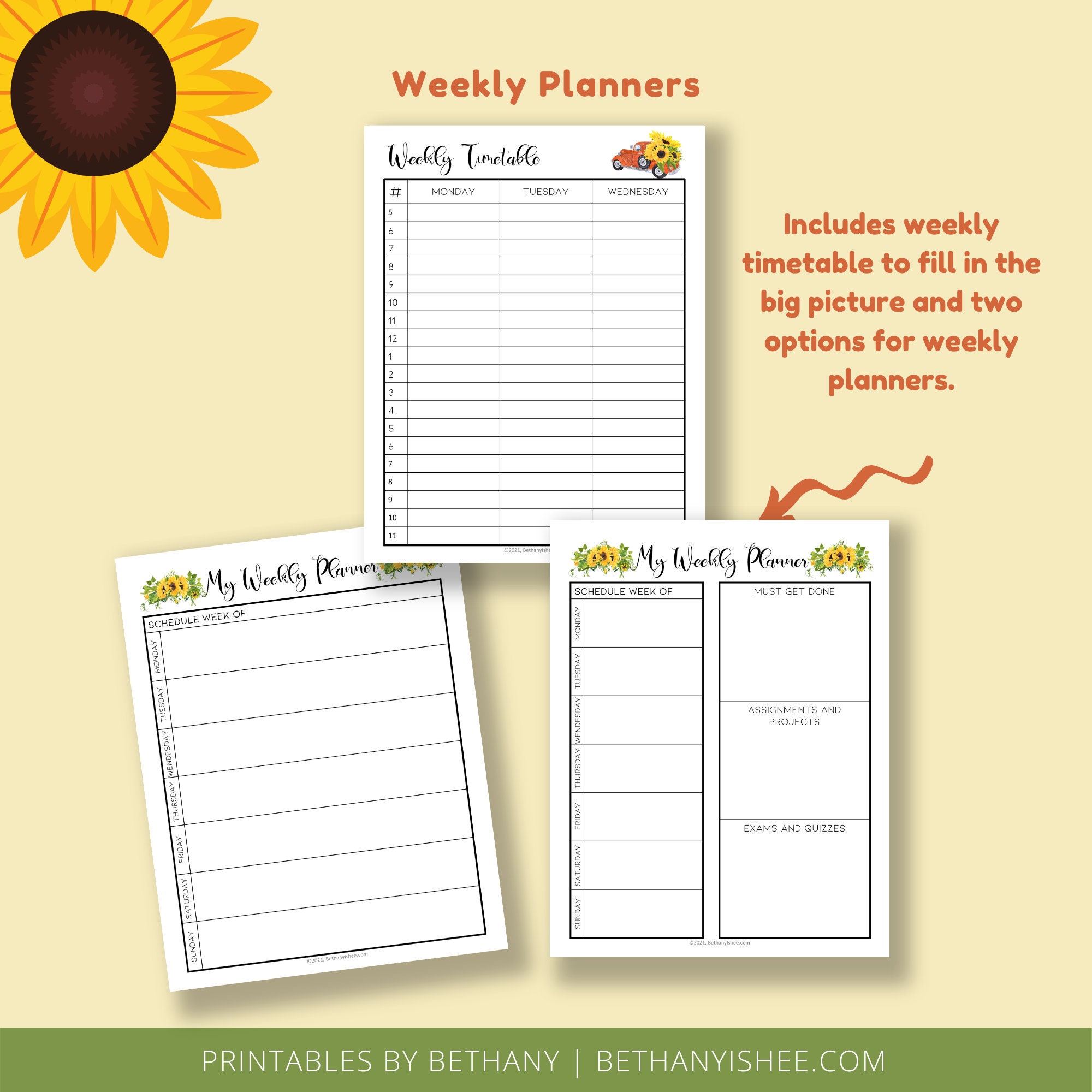 Student Planner | Undated, Printable, 48 Pages to Get Your Child ...