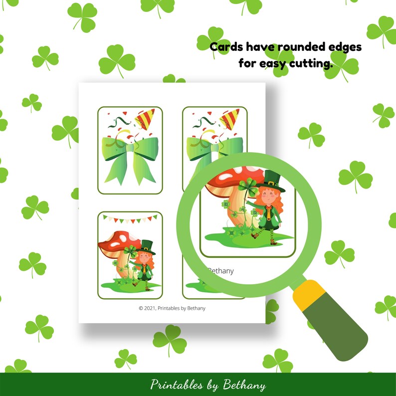 St. Patrick's Day Printable Memory Matching Game for Kids | Etsy