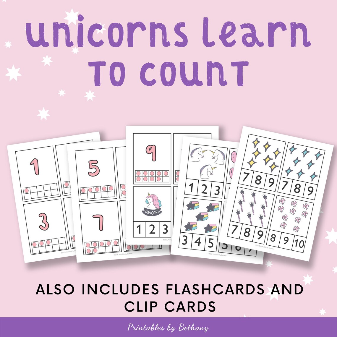 Unicorns Learn to Count Printable Coloring & Activity Pages Also ...