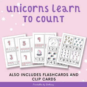 Unicorns Learn to Count Printable Coloring & Activity Pages | Also ...