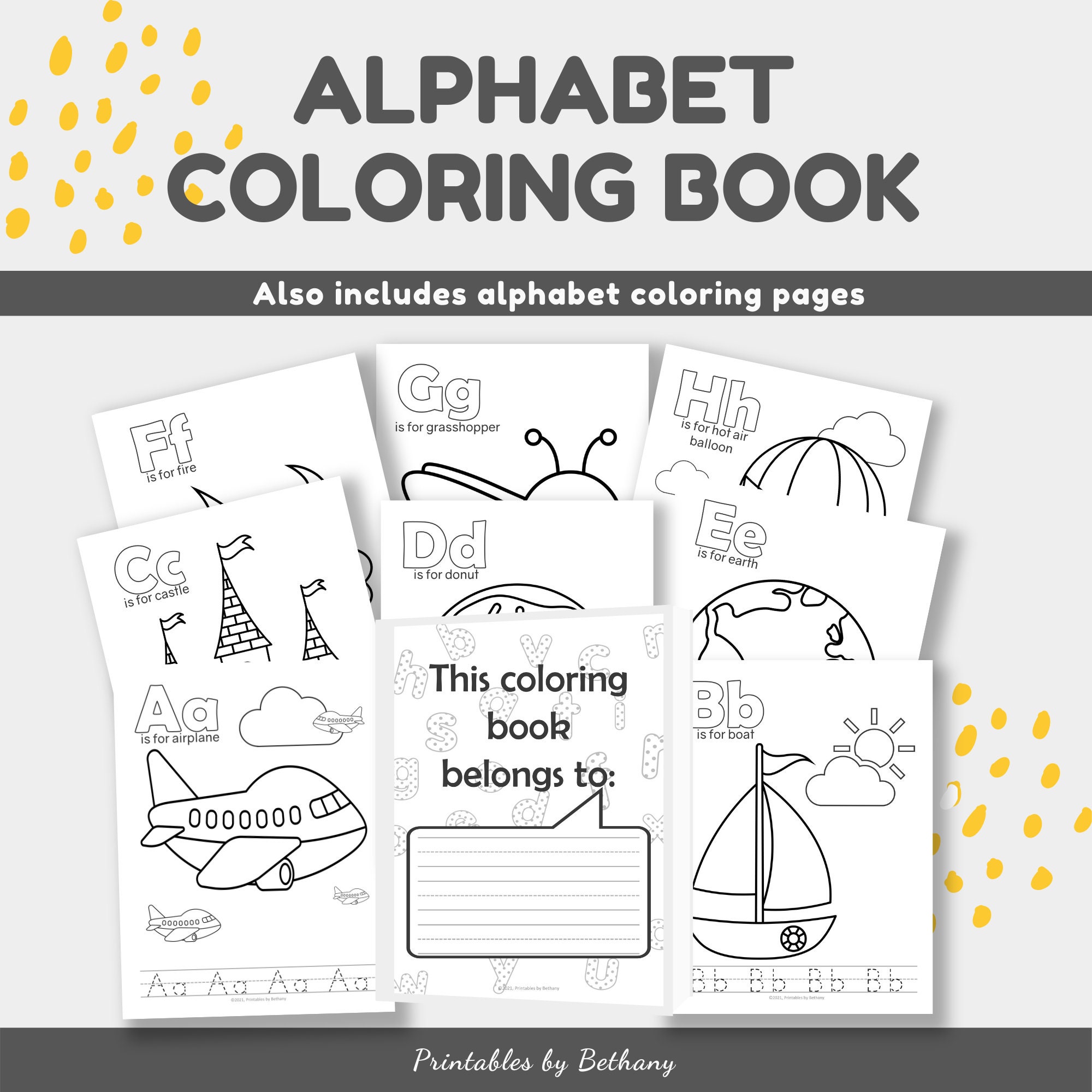 Kids Alphabet Handwriting and Coloring Practice Worksheets | Color and ...