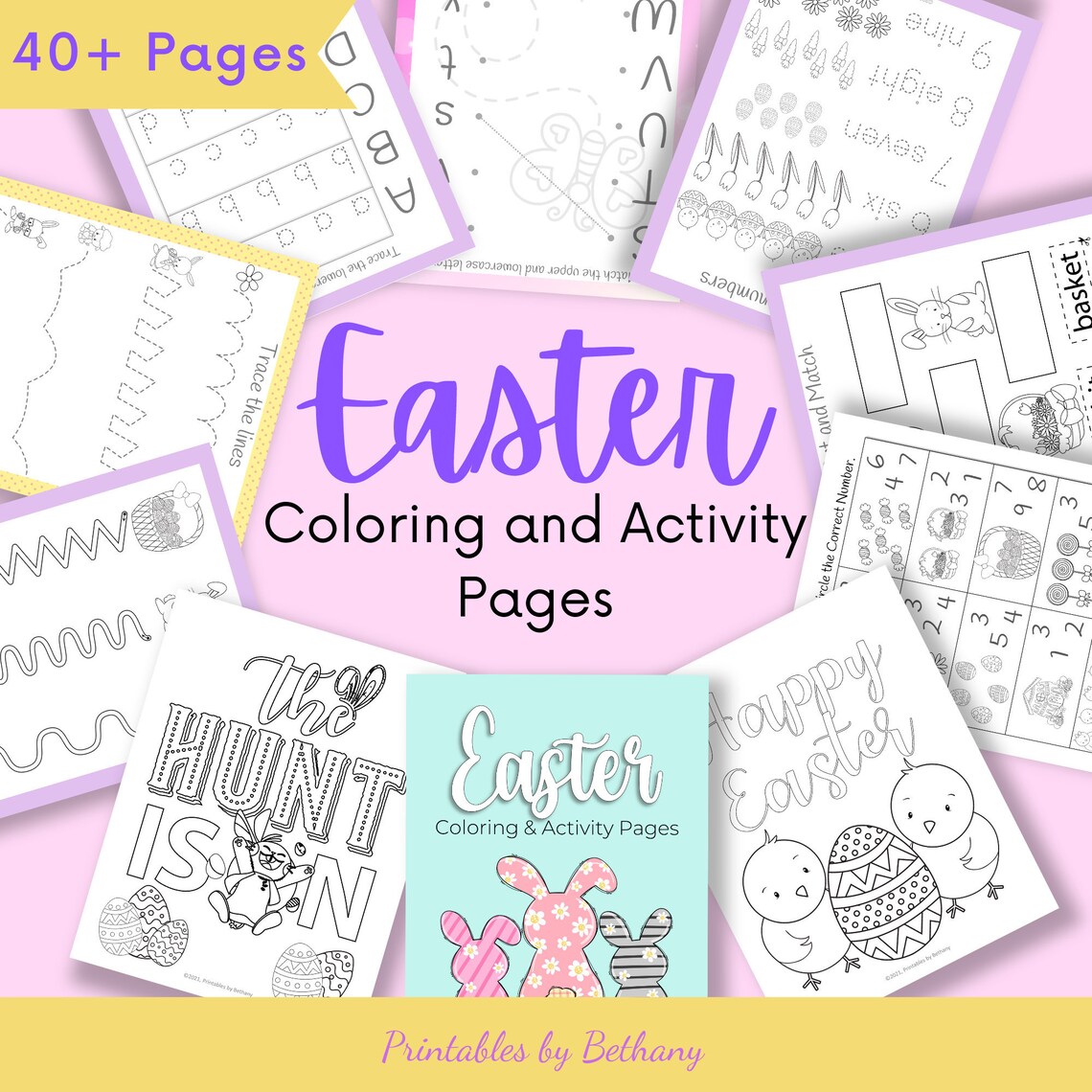 Easter Printable Coloring and Activity Pages for Kids | Includes Cut ...