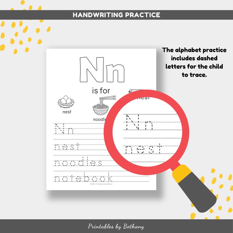 Kids Alphabet Handwriting and Coloring Practice Worksheets Color and BW ...