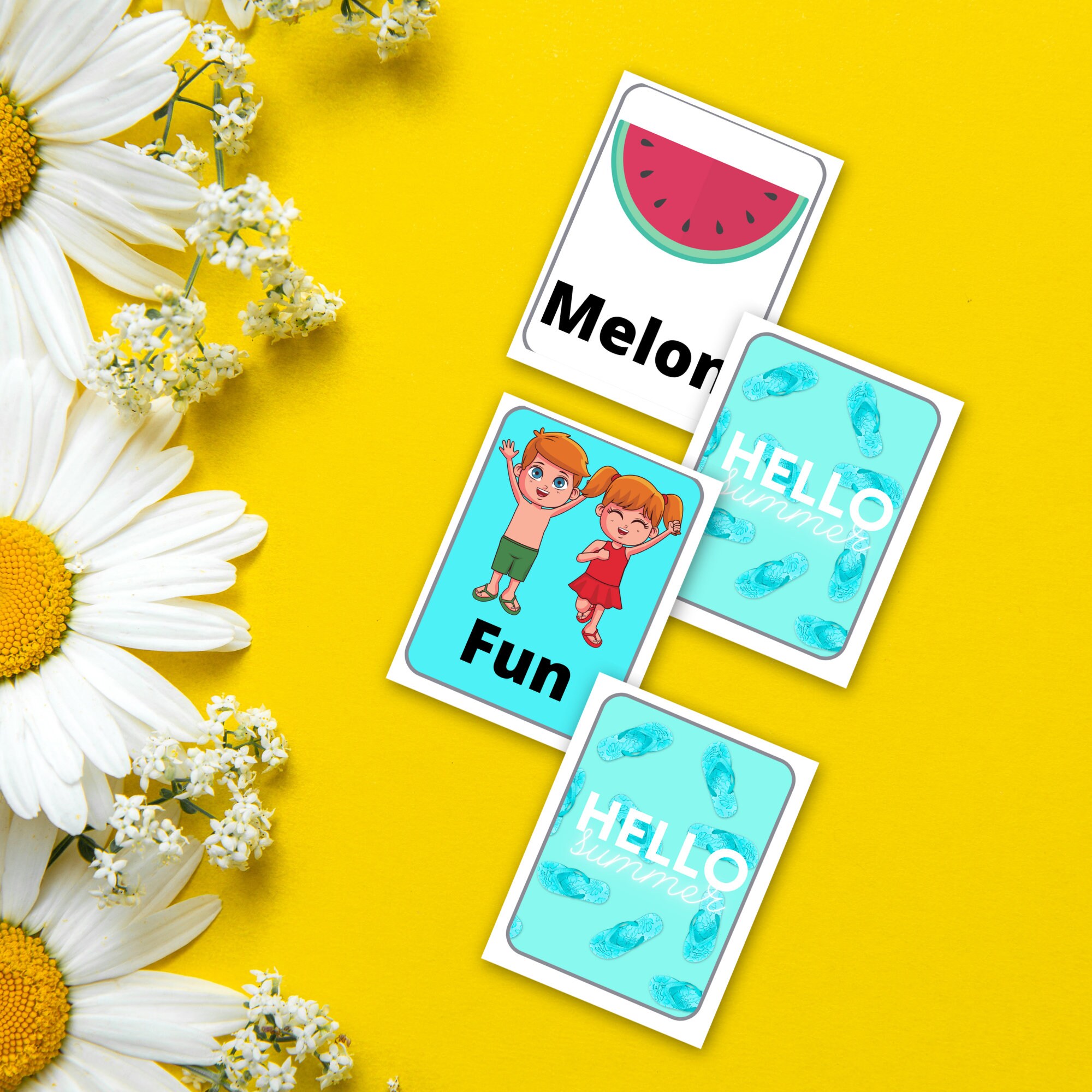 Summer Time Memory Matching Card Game for Kids | Printable Fun for ...