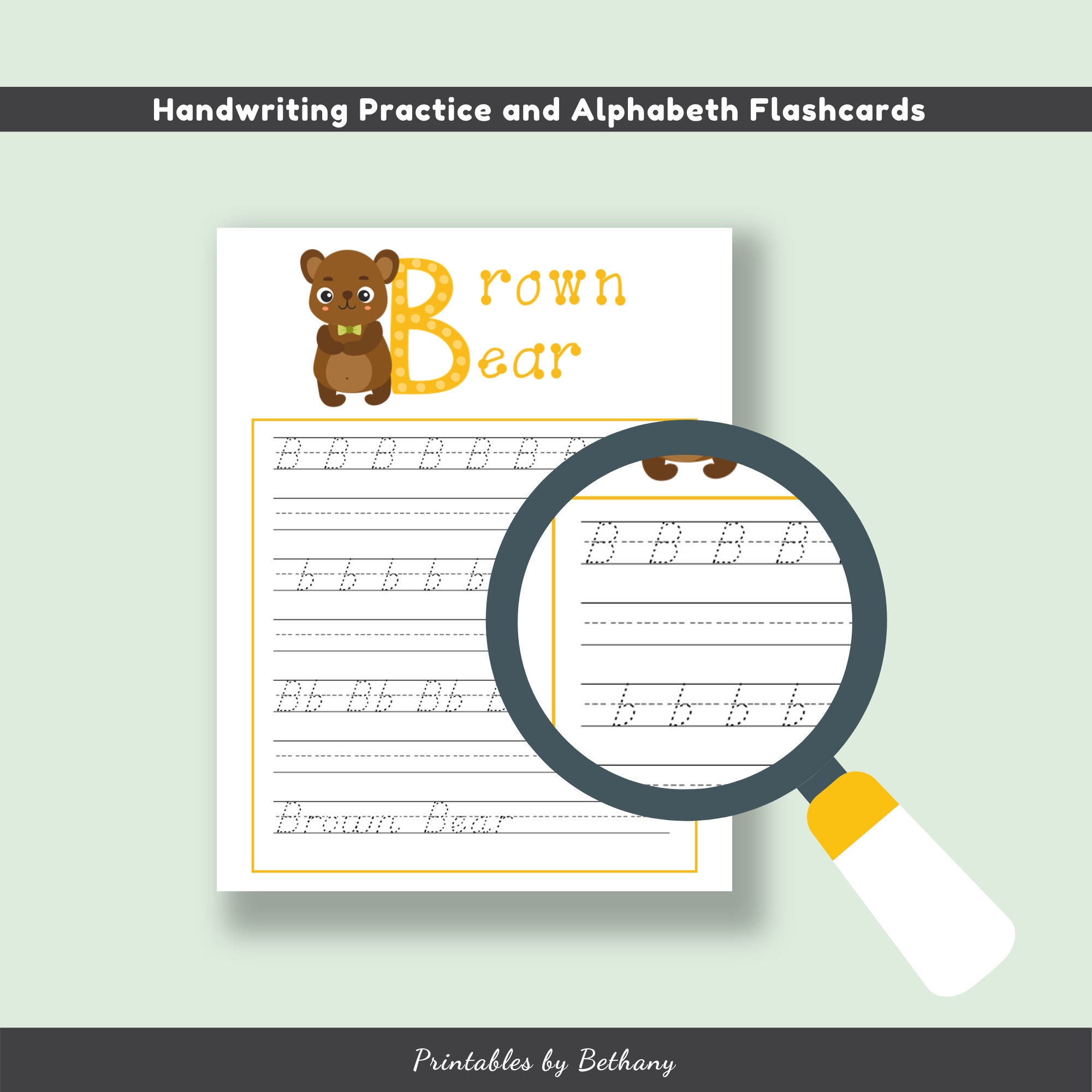 A to Z Animal D'nealian Handwriting Practice Pages and Flashcards - Etsy