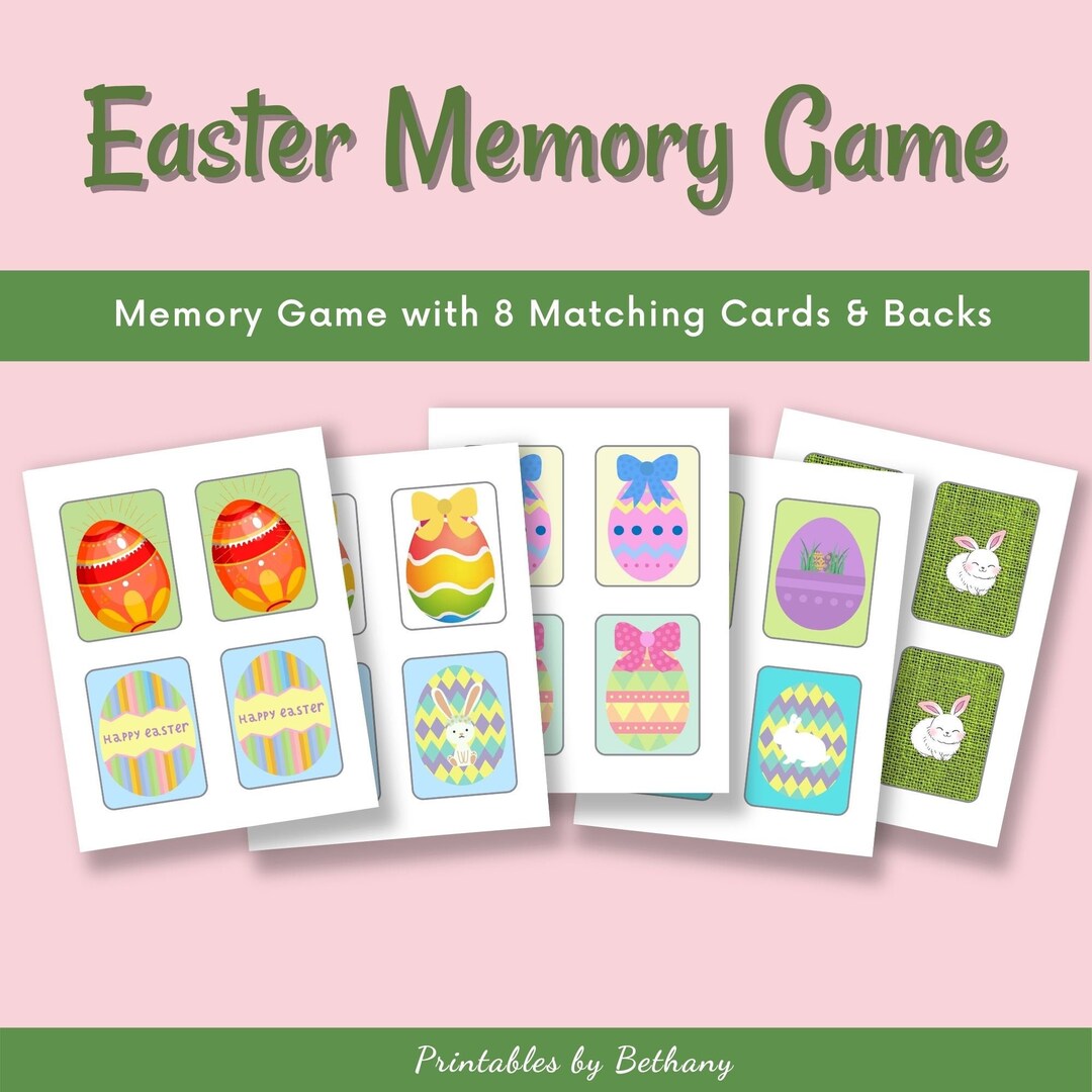 Easter Egg Themed Printable Memory Matching Game for Kids | Instant ...