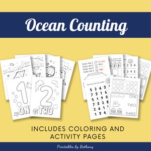 Ocean Learn to Count Activity and Coloring Pack | Includes Flashcards ...