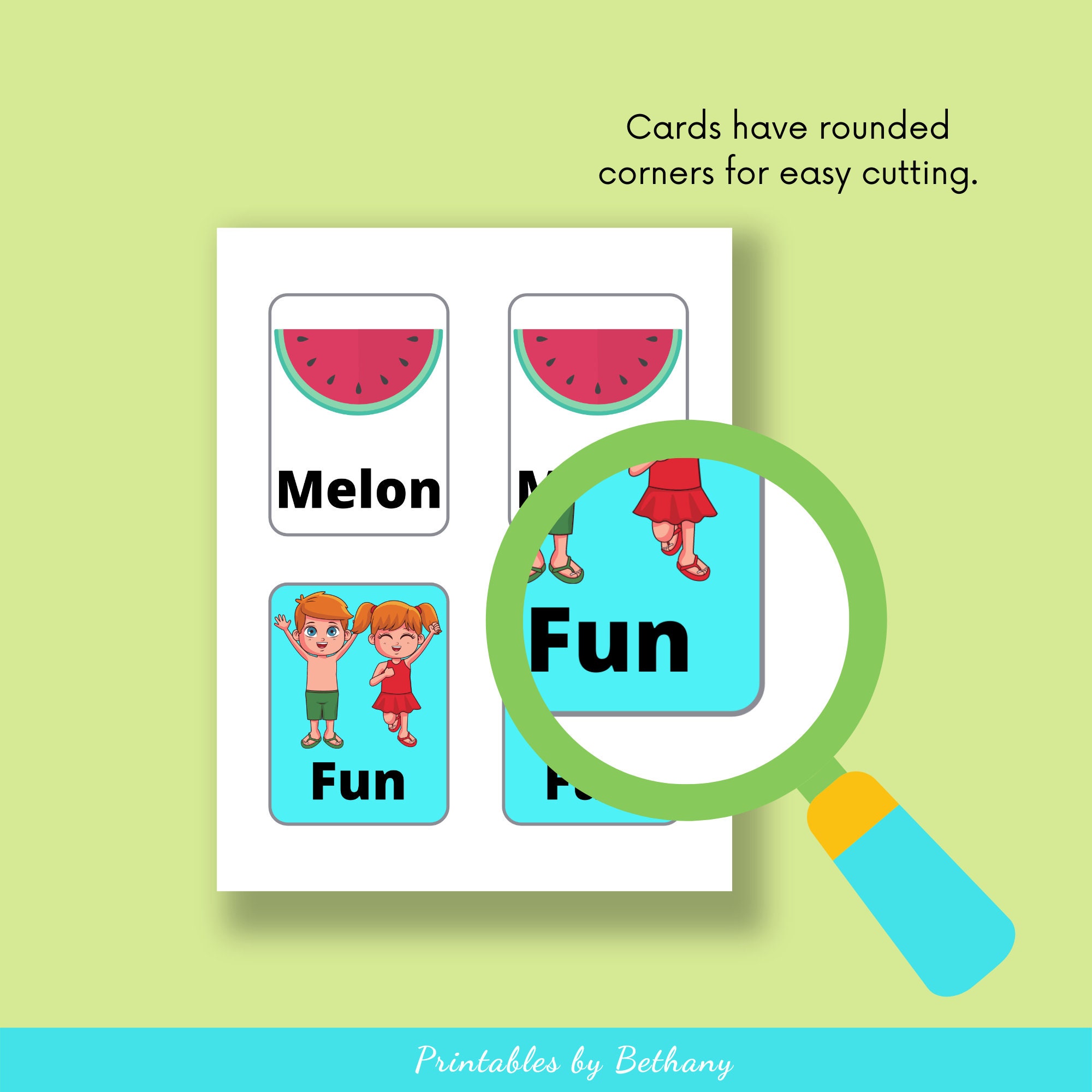 Summer Time Memory Matching Card Game for Kids | Printable Fun for ...
