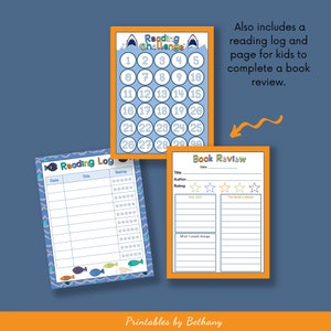 Printable Reading Challenge for Kids | Shark Ocean Fish | Book Review ...
