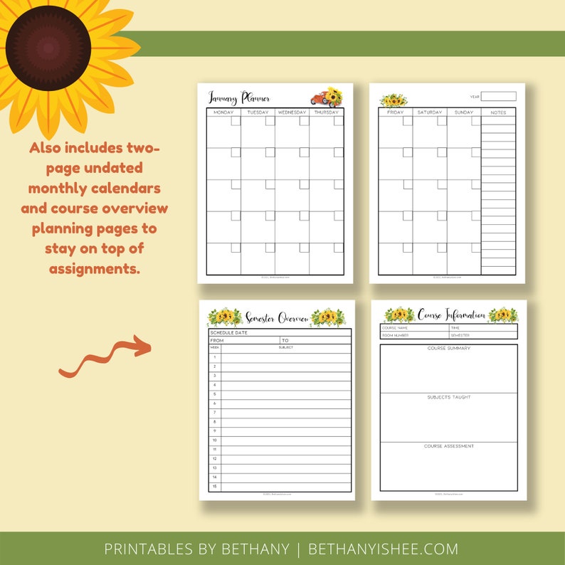 Student Planner | Undated, Printable, 48 Pages to Get Your Child Organized | Includes Daily ...