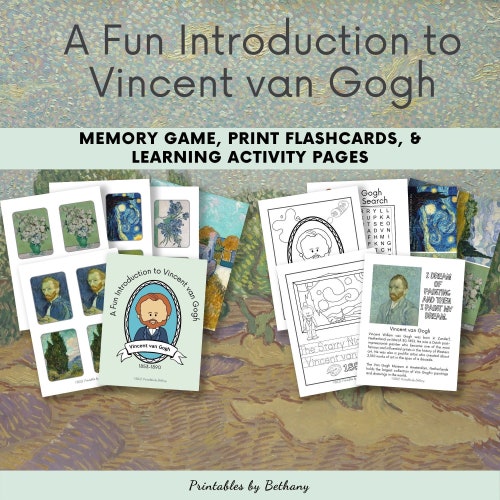 4 Van Gogh Coloring Pages - Etsy