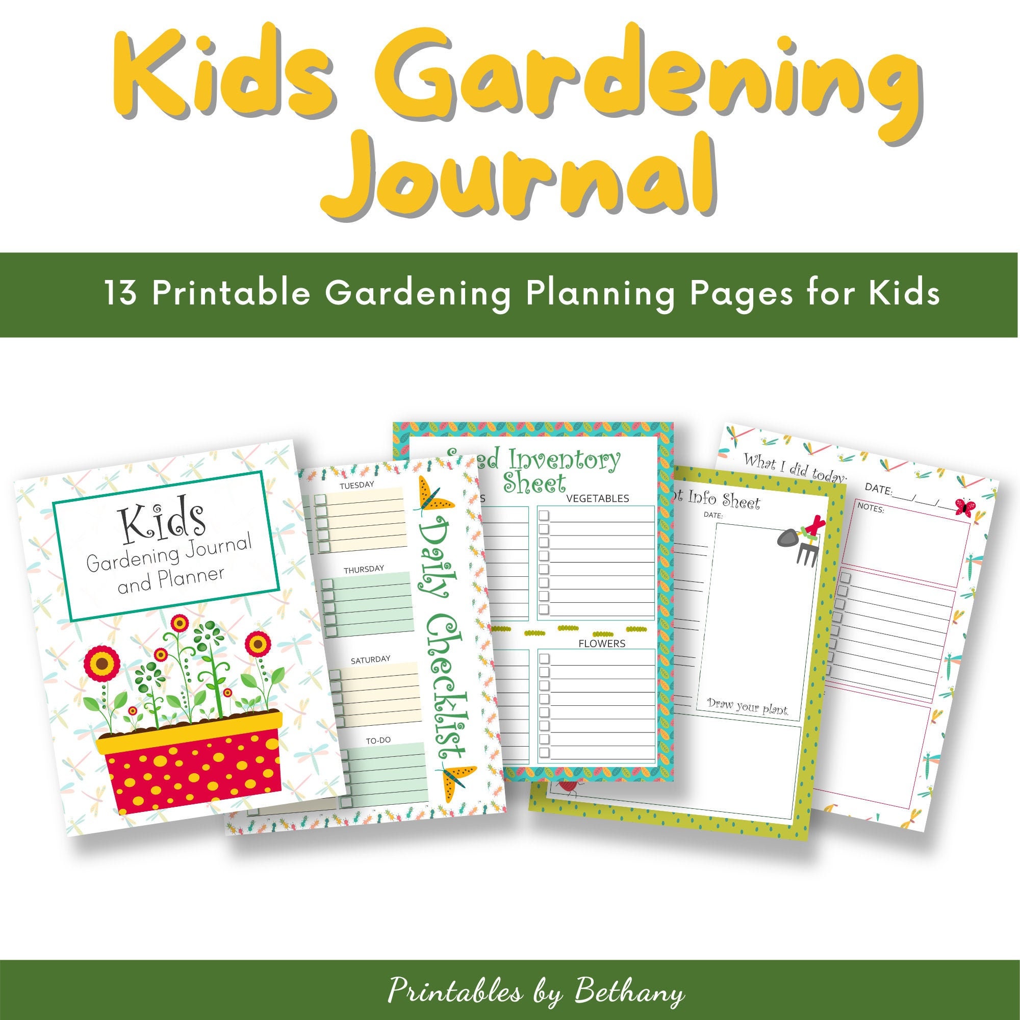 Diario de jardinería imprimible para niños: Diviértete en primavera y ...
