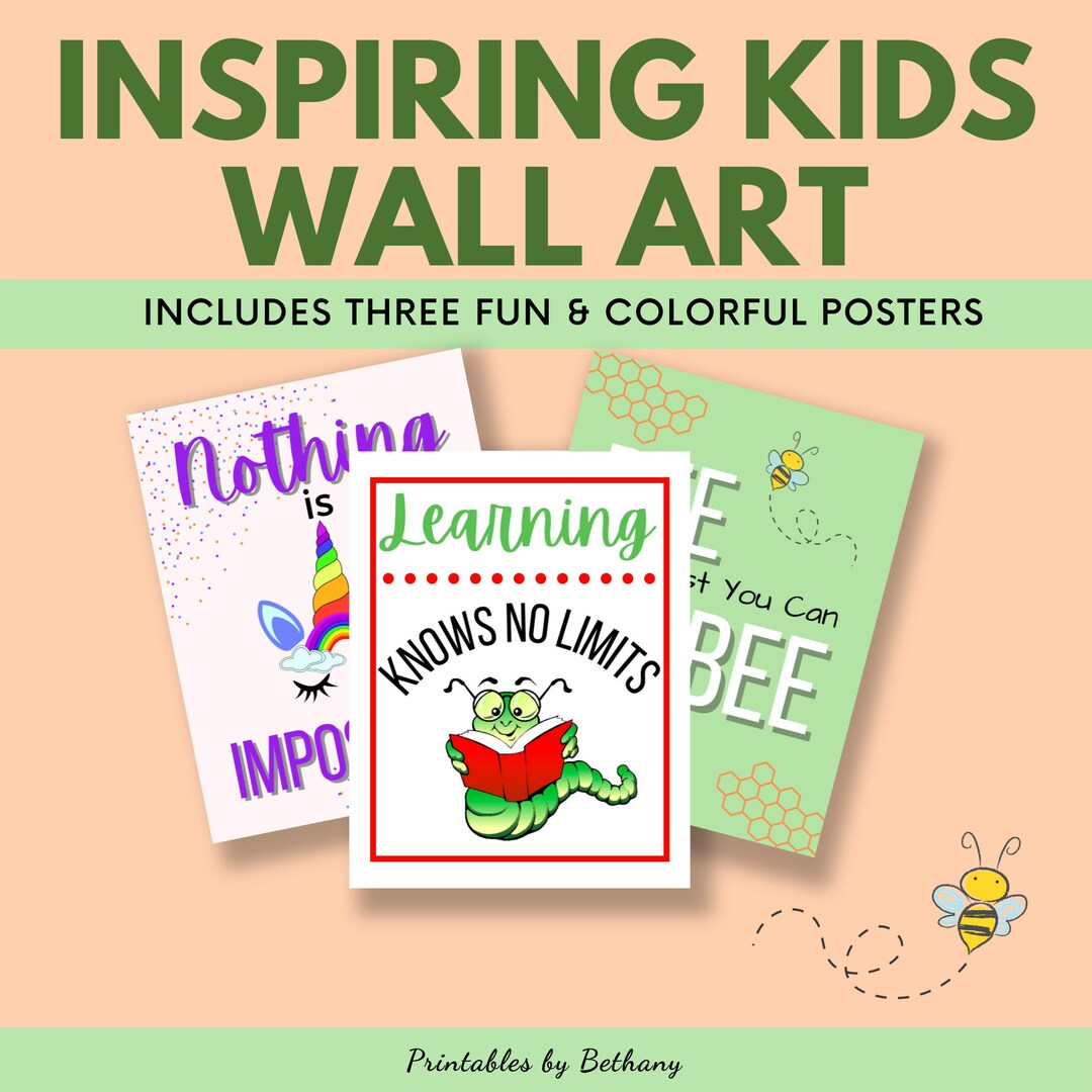 Inspiring & Colorful Kids Printable Wall Art | Prints | Posters ...